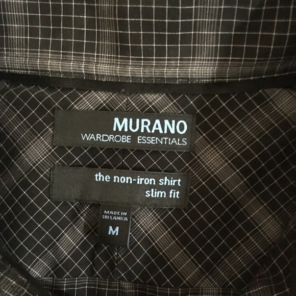 Murano | Shirts | Murano Mens Plaid Long Sleeve Dress Shirt Black ...